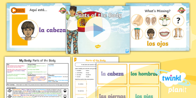 Teaching Body Parts in Spanish-Parts of the Body Lesson Pack