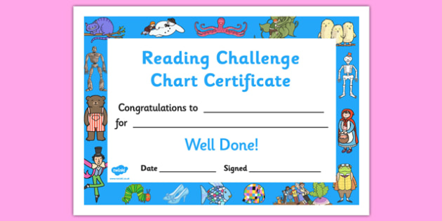 FREE! - Reading Challenge Chart Certificates Storybook Themed