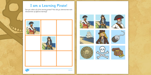 Pirates Learning Chart (teacher made)