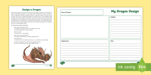 * NEW * Design a Dragon Activity Sheet - mythical beasts, fantasy ...