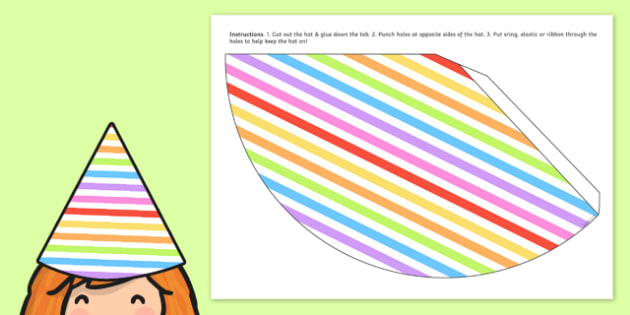 Rainbow Themed Birthday Party Hats - parties, birthdays, props