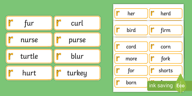Bossy R - Word Cards (teacher made)