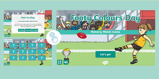 Footy Colours Day Differentiated Interactive Memory Match