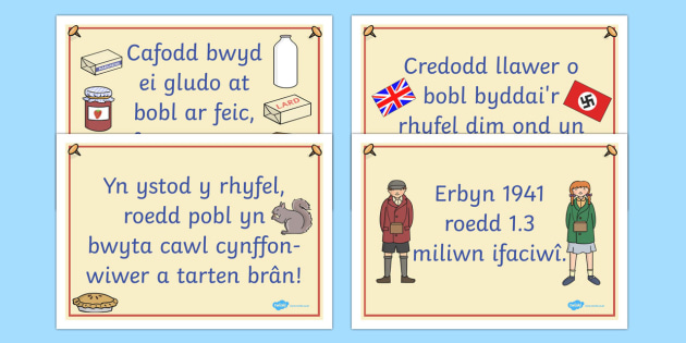 Posteri Ffeithiau am yr Ail Ryfel Byd Posteri Ffeithiau Arddangos-Welsh