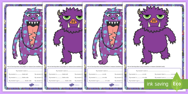 Measurement Monsters Write-On Poster (teacher made)