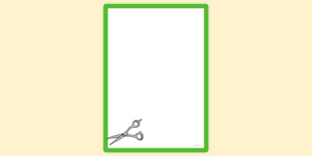 FREE! - Simple Blank Hairdresser Scissors Page Border | Page Borders ...