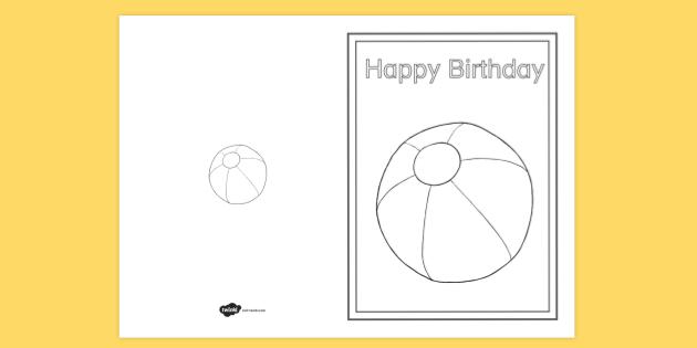 FREE! - Big Ball-Themed Birthday Card Colouring Activity | Printable