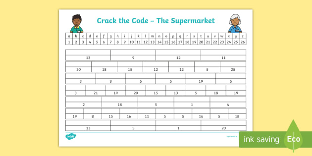 The Supermarket Aistear Crack The Code Worksheet