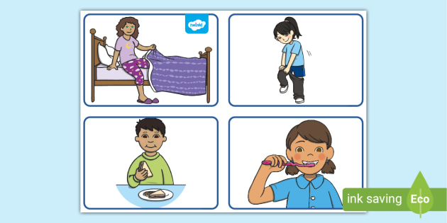 Sequencing Cards: Boy Getting Up | Twinkl Symbols