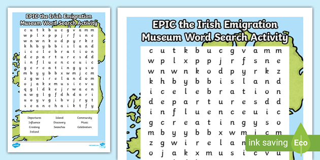 FREE! - EPIC the Irish Emigration Museum Word Search | Twinkl