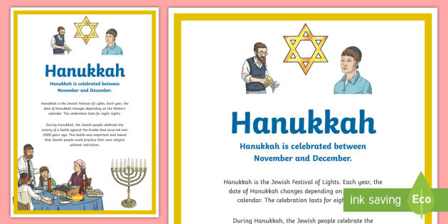 Hanukkah A4 Display Poster Teacher Made