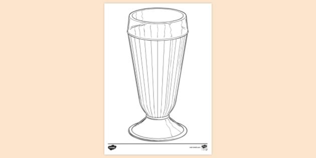 FREE! - Empty Milkshake Glass Colouring Sheet | Colouring Sheets