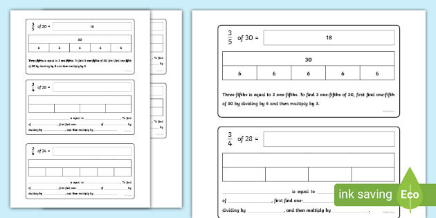 👉 Fractions of an Amount Stem Sentences Prompt Cards