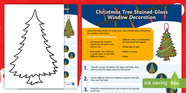 Christmas Tree Stained-Glass Window Decoration