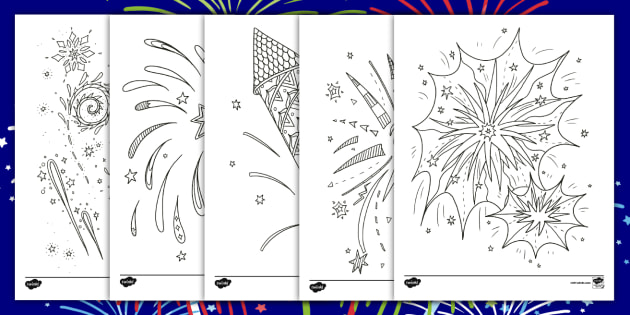 fireworks coloring pages free