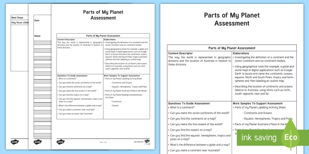 Year 2 Geography ACHASSK047 Assessment Tracker