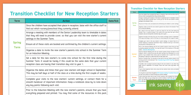 New Starter Checklist