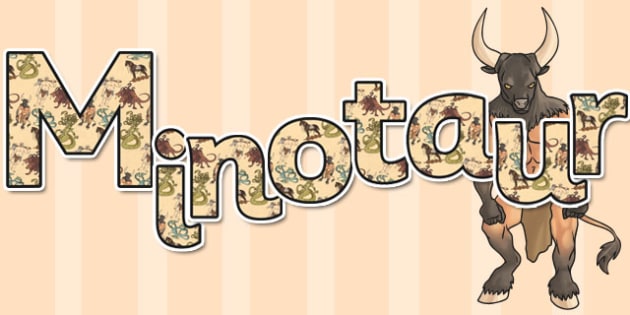 Greek Mythical Creatures Display Lettering Minotaur - lettering
