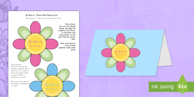 Mother's Day Flap Flower Card Craft US English/Spanish (Latin)