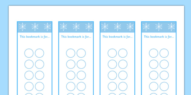 Winter Themed Editable Bookmarks (teacher made)