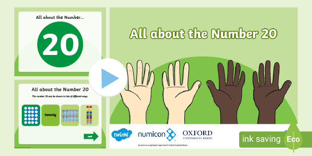 All About Number 20 PowerPoint Including Numicon Shapes