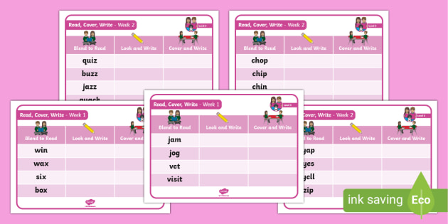 Twinkl Phonics Level 3 Read, Cover, Write Activity Sheets