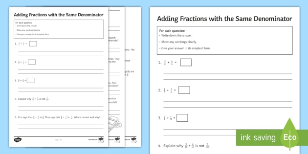 Subtracting Fractions Worksheets (teacher made)