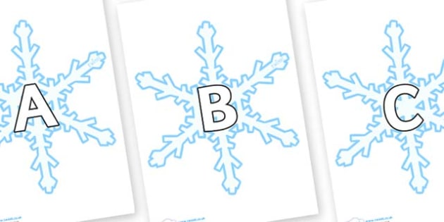 FREE! - A-Z Alphabet on Snowflakes (New) (teacher made)