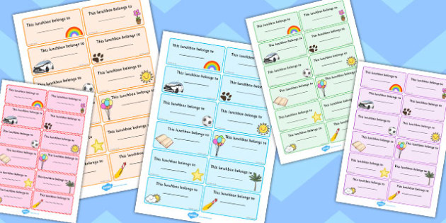 FREE! - 👉 Editable Mixed Theme Lunchbox Labels