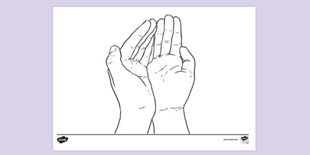 FREE! - Outstretched Hands Colouring | Colouring Sheets