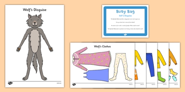 Wolf's Disguise Busy Bag Prompt Card and Resource Pack