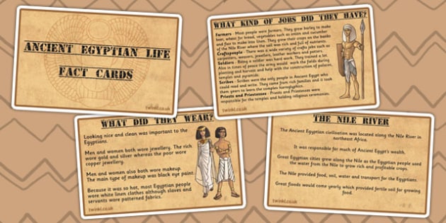 Ancient Egyptian Life Display Fact Cards (teacher made)