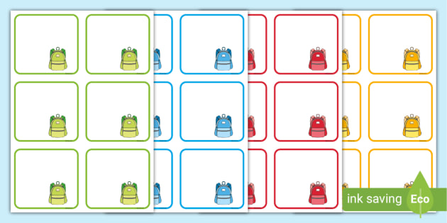 👉 Editable School Bag Backpack Peg Labels (teacher made)