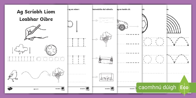 Handwriting Sheets - Lined Worksheet Gaeilge (teacher made)