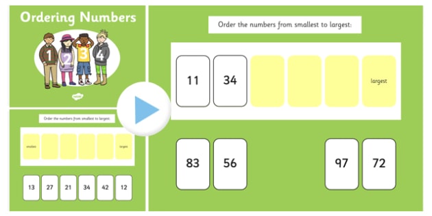 Ordering 2-Digit Numbers SMARTBoard (teacher made)