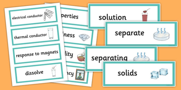 Year 5 Properties and Changes of Materials Vocabulary Word Cards - year 5