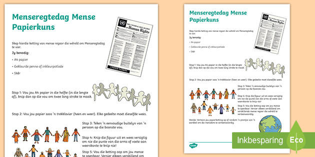 Menseregtedag Papierketting
