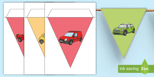 FREE! - Car Bunting Display | Decorative Resources | Twinkl