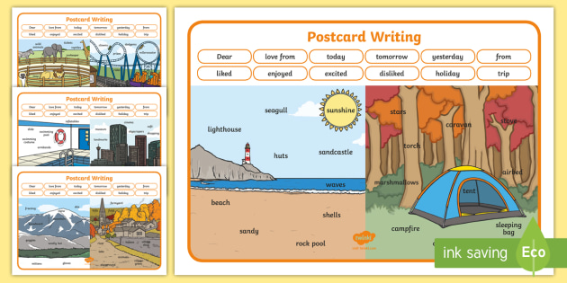 Postcard Writing Word Mat (teacher made)