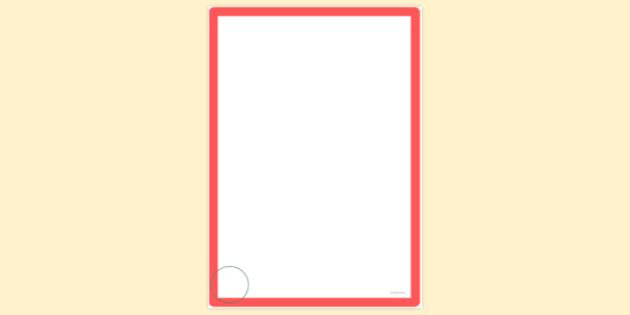 Simple Blank Hula-Hoop Page Border | Page Borders | Twinkl