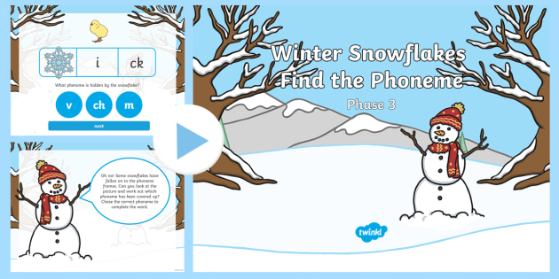 * NEW * Winter Snowflakes Phase 3 Find the Phonemes Phonics