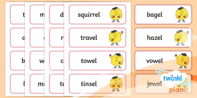 PlanIt English Year 2 Term 1B Spelling Word Cards