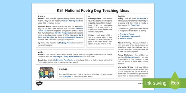 KS1 National Poetry Day Teaching Ideas