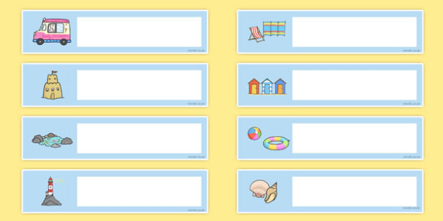 Seaside Themed Editable Gratnells Tray Labels (teacher made)