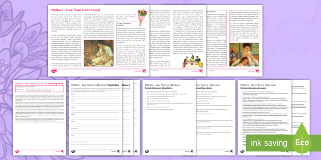 Mother's Day – Show a Little Love! Reading Comprehension