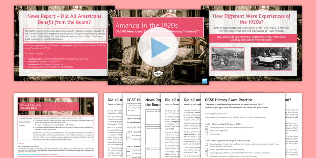 Did All Americans Benefit from the Boom in the 1920s? Lesson Pack