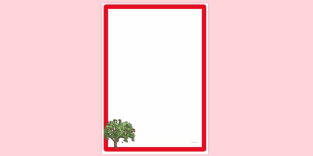 FREE! - Simple Apple Tree Page Border | Page Borders | Twinkl