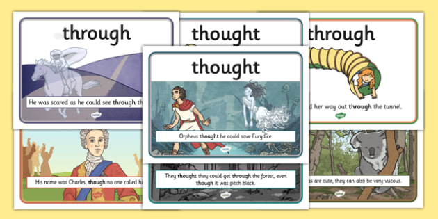 Through, Thought and Though Display Posters (teacher made)