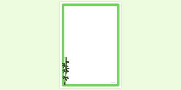 FREE! - Simple Blank Bamboo Page Border | Page Borders | Twinkl