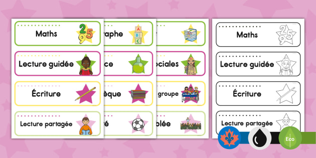 Daily Schedule Cards French (teacher made)